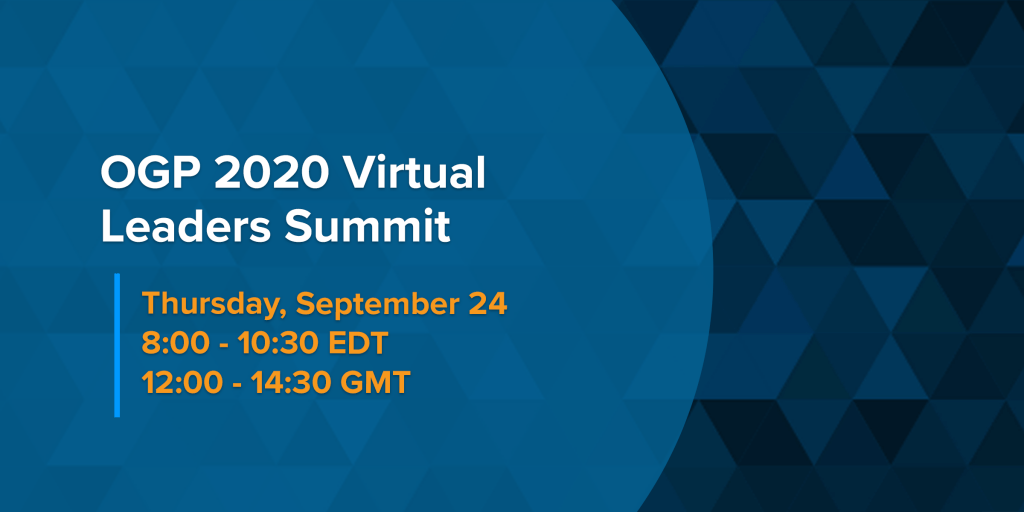 Open Government Partnership 2020 Virtual Leaders Summit | Open ...