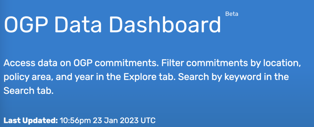 Launching the OGP Data Dashboard