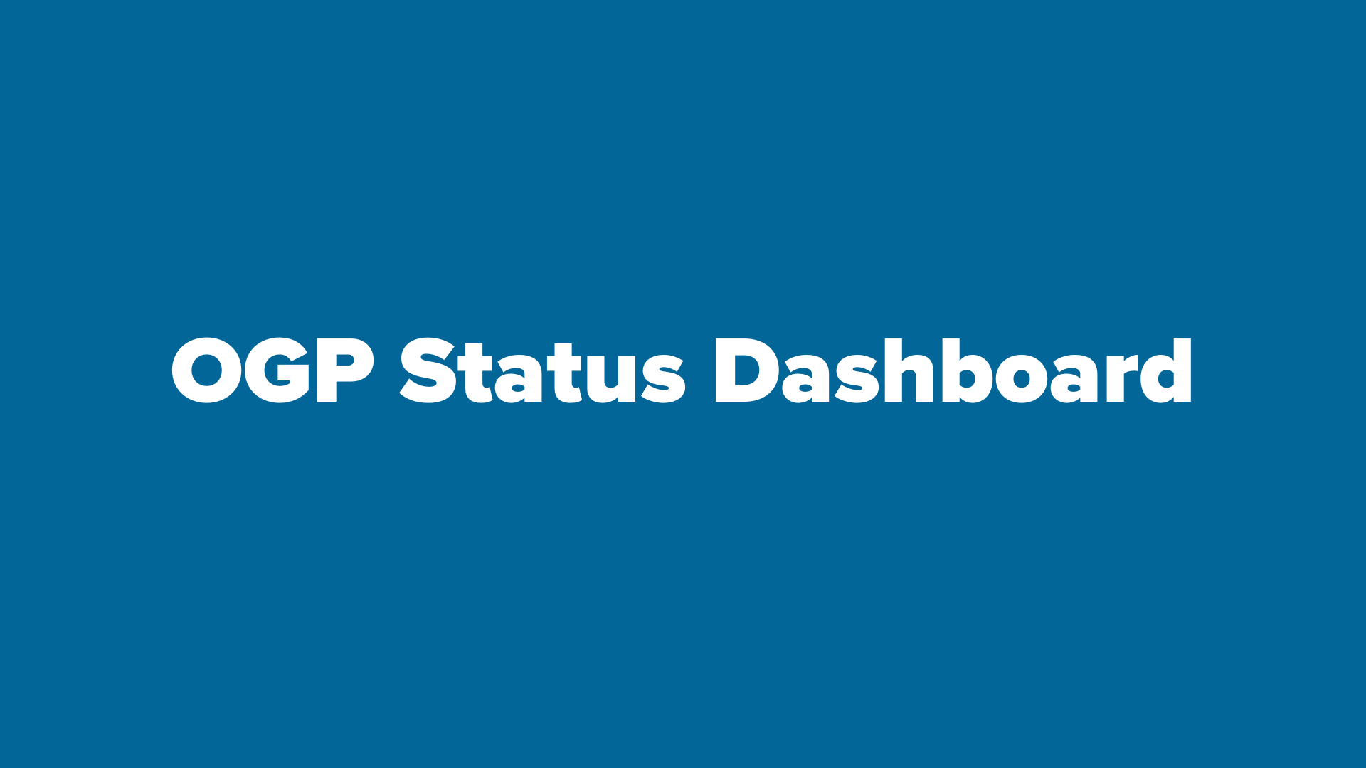 OGP Status Dashboard